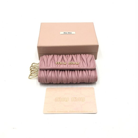 Miu Miu | Bags | Miu Miu Pink Leather Key Case | Poshmark